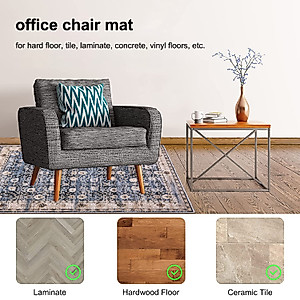 Anidaroel Office Chair Mat for Hardwood and Tile Floor, 47”X59” Computer Chair Mat for Rolling Chair, Desk Chair Mats, Low-Pile Carpet, Anti-Slip Floor Protector Rug