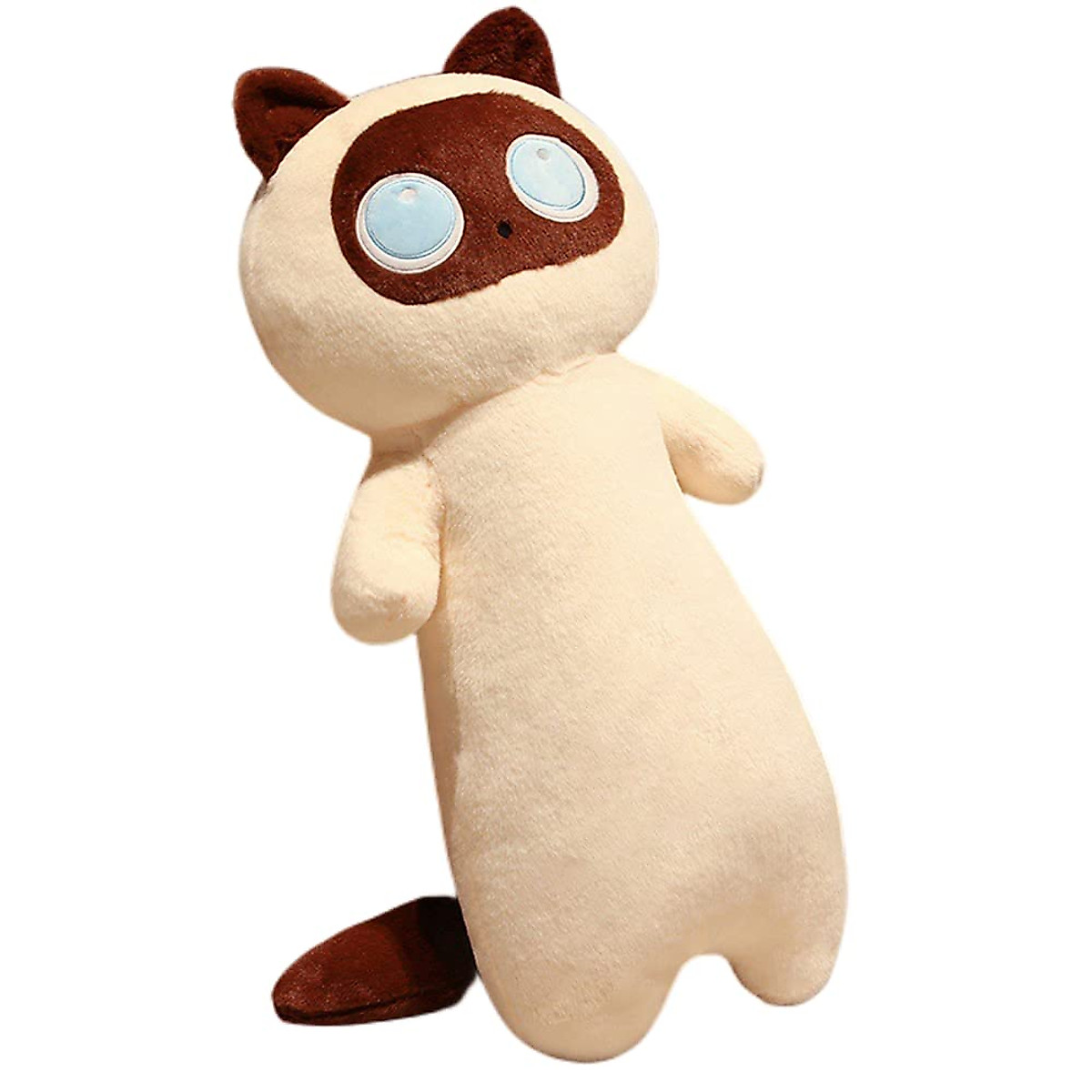 XIGUI Big Eye Cat Body Pillow,26 inches Cat Stuffed Animals Pillow,Kawaii Cat Soft Pillow,Kitten Body Pillow,Cute Plush Doll Gift for Girlfriend Kids Birthday Toys (White Cat)