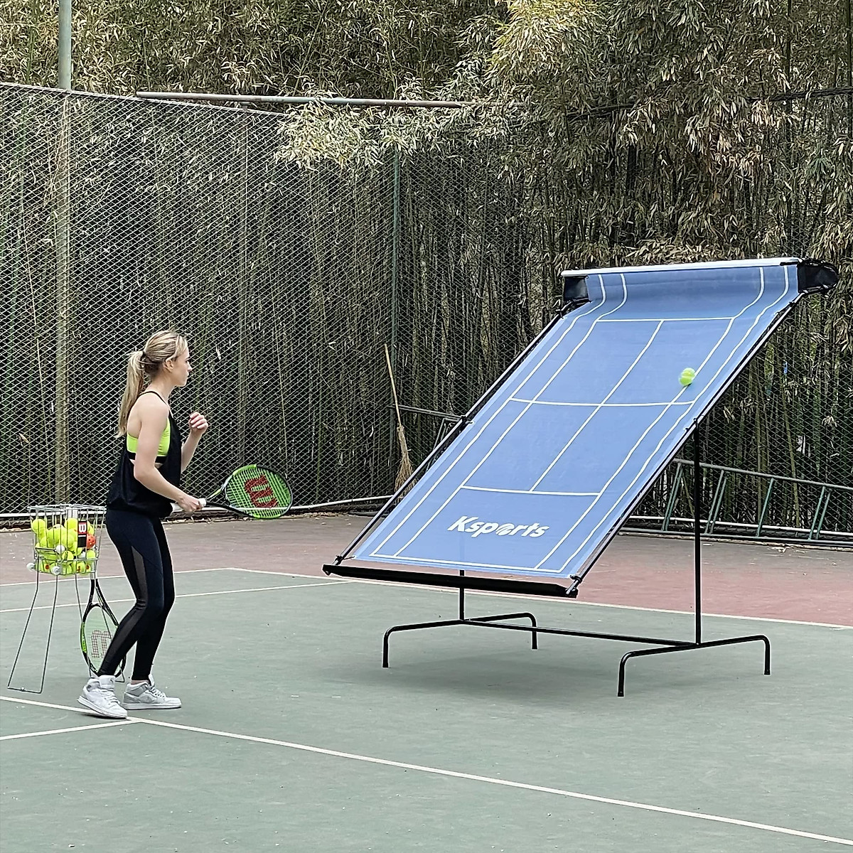 Ksports Tennis Rebounder Net with Carry Bag, Blue