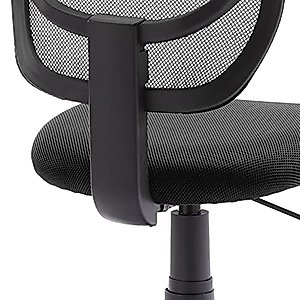 Amazon Basics Low-Back, Upholstered Mesh, Adjustable, Swivel Computer Office Desk Chair, Black