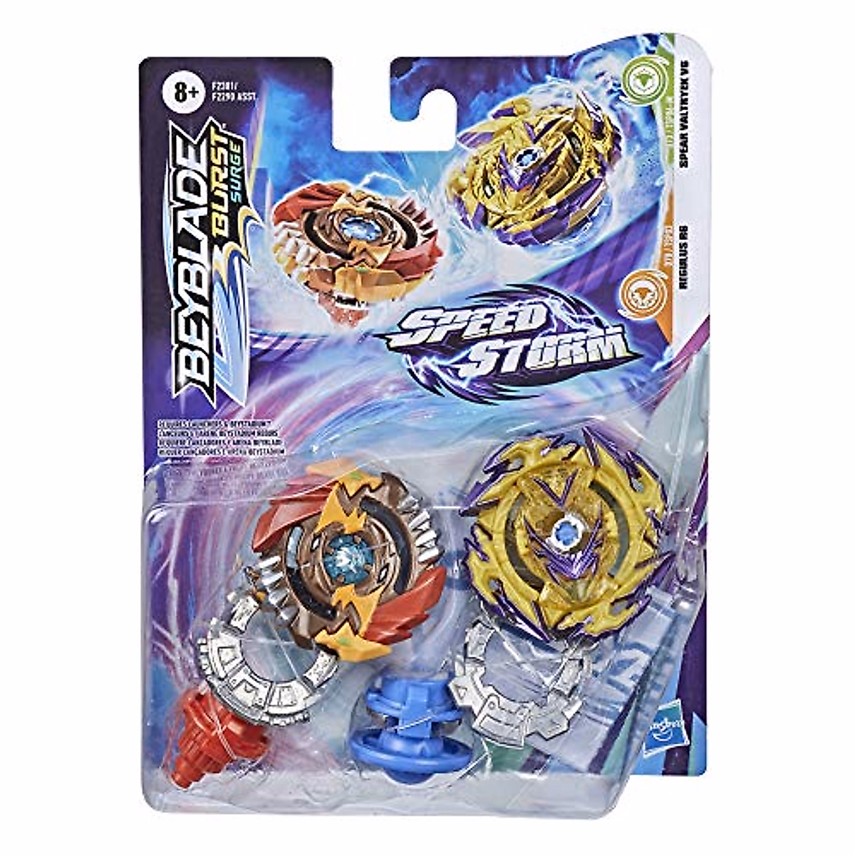 BEYBLADE Burst Surge Speedstorm Spear Valtryek V6 and Regulus R6 Spinning Top Dual Pack -- 2 Battling Game Top Toy for Kids Ages 8 and Up