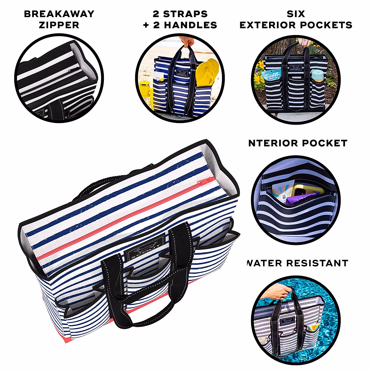 SCOUT Pocket Rocket - Work Tote Bags For Women - 6 Exterior Pockets - Large Tote Travel Bag, Nurse Bag, Teacher Bag, Mom Bag