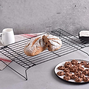 Three-layer Baking Cooling Rack Bread Cooling Rack Cake Rack Baking Tools Black Non-stick Cooling Rack Stackable