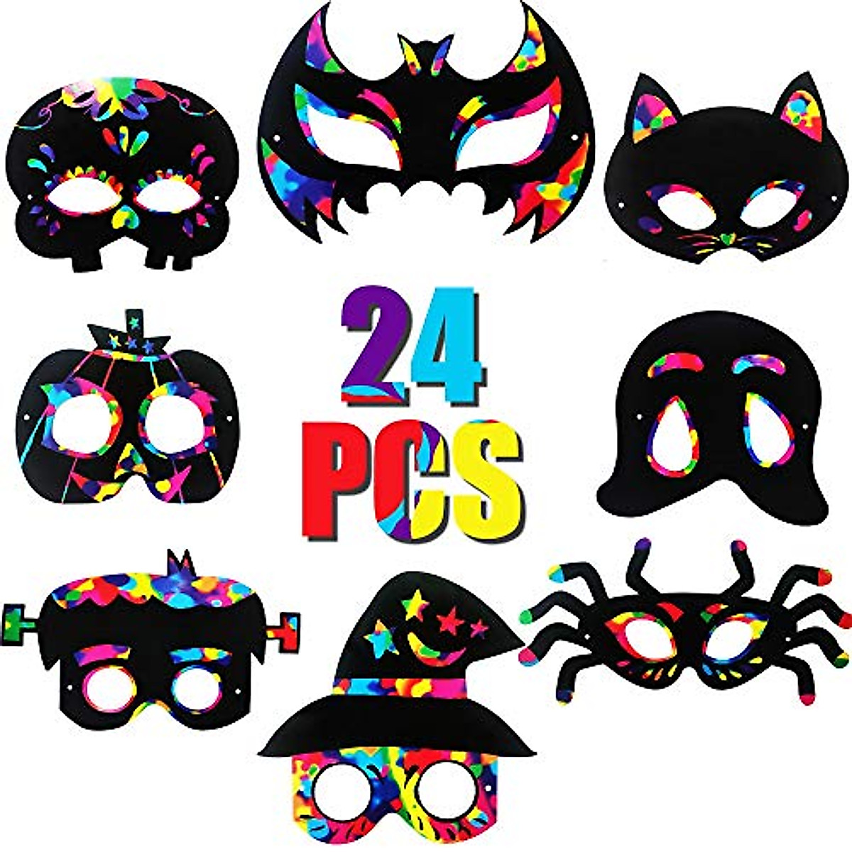 Funnlot Kids Halloween Crafts Ages 4-8 Scratch Halloween Arts and Crafts for Kids Halloween Craft Kit Halloween Activities for Kids Halloween Classroom Decorations