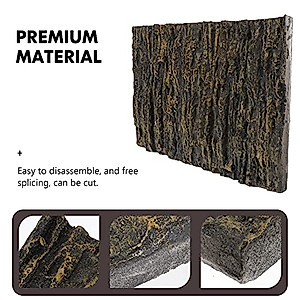 YARDWE Reptile Tank Background Aquarium Background Board Artificial 3D Bark Poster Foam Fish Tank Board Reptile Box Background Decoration for Vivarium Zoo Home Cork Tank Background