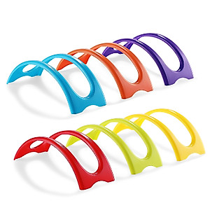 18PCS Individual Taco Holder Stand, MONGSEW Colorful Taco Holders Set of 18, Taco Stands for the individual serving, PP Materials Soft or Hard Taco Shell Holder, Dishwasher & Microwave Safe