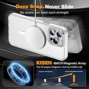 KISEN for iPhone 13 Pro Max Case Magnetic Compatible with MagSafe Slim Translucent Matte Phone Case Cover 6.7 inch, Frosted White