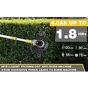 PATIOX Weed Wacker Cordless, Electric Handhold Lawn Mower Rechargeable, One 4.0 Ah Battery Powered Weed Whacker, Grass Trimmer with Blade (One 4.0Ah Battery 1)