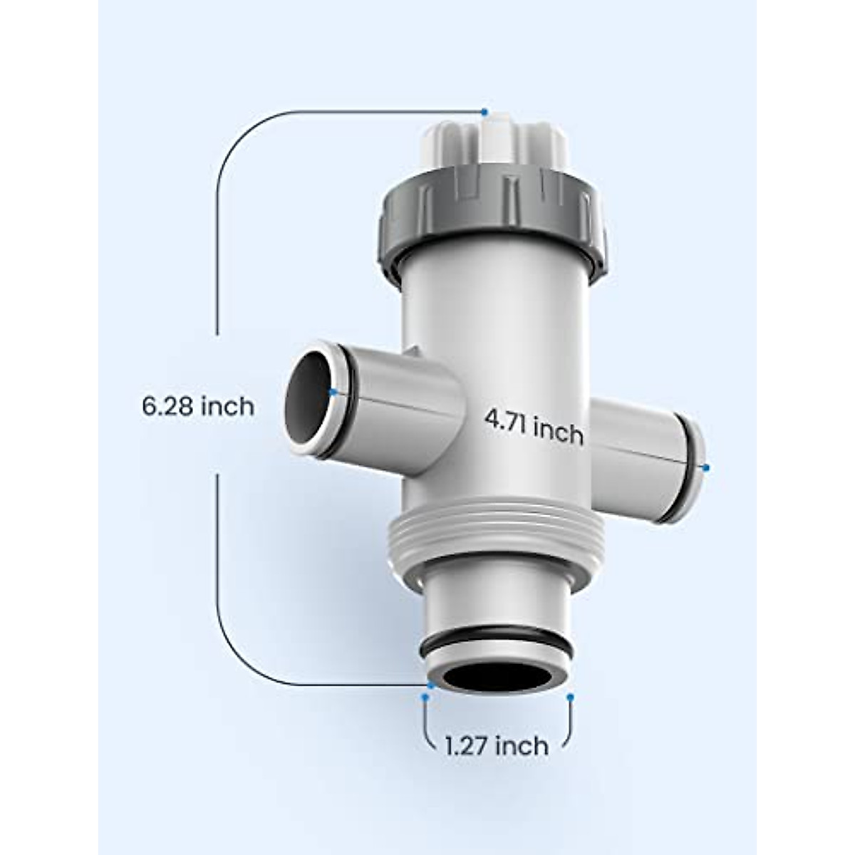 POOLHACKER Pool Fittings Dual Split Hose Plunger Valve, Pool Parts Replacement Shut-Off Valve with Dual inlets for Above Ground Pool