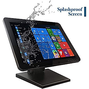 15-Inch Capacitive LED Backlit Multi-Touch Monitor, True Flat Seamless Design Touchscreen with Metal POS Stand, for Office, POS, Retail, Restaurant, Bar, Gym, Warehouse