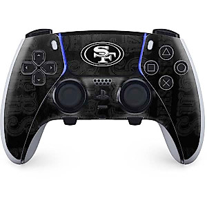 Skinit Gaming Decal Skin Compatible with PS5 DualSense Edge Pro Controller - Officially Licensed NFL San Franciso 49ers Black & White Design