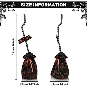 Dempiire Halloween Decorations Witch Broom,Witch Sound Dancing Brooms,Witches Moving Broomstick Secret Room Decoration,Scary Haunted House Decoration (Black)