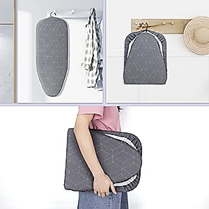 Duwee 12"x30"Table top Ironing Board with Thicken Felt Padding,Heat Resistant Cover,Foldable Ironing Boards with Stainless Steel Hook for Easy Storage