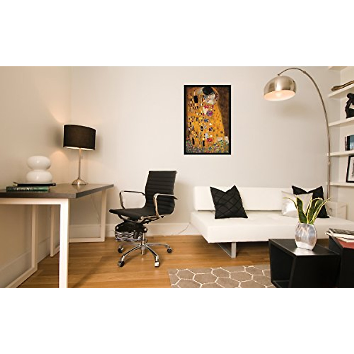 Framed Art Print, 'The Kiss (Le Baiser / Il Baccio), 1907' by Gustav Klimt: Outer Size 25 x 37"