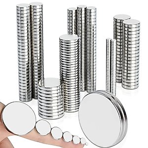 312Pcs Strong Neodymium Magnets Disc, Powerful Round Rare Earth Magnets Heavy Duty Small Magnets Neodymium for Muti-use, 7 Different Size Tiny Mini Magnets for Crafts, Refrigerator, Fridge Magnets