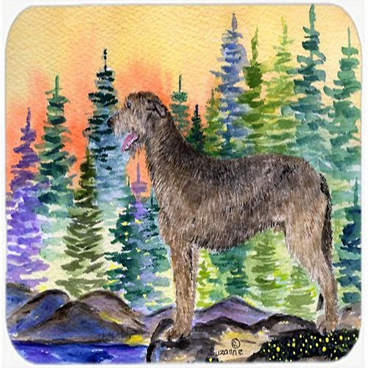 Caroline's Treasures SS8205LCB Irish Wolfhound Glass Cutting Board Large Decorative Tempered Glass Kitchen Cutting and Serving Board Large Size Chopping Board