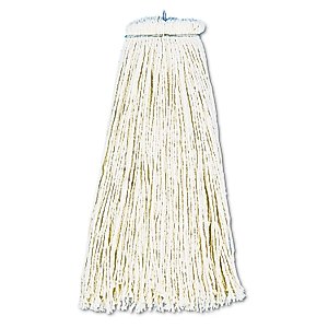 UNISAN 716C White Cotton Cut-End Lie-Flat Wet Mop Head, 16-Ounces