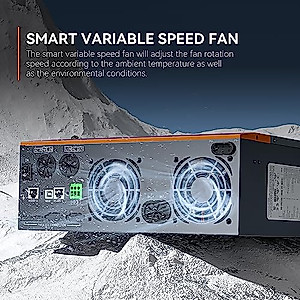 PowMr 5000W Solar Inverter 48V DC to 110V AC, 5KW Pure Sine Wave Hybrid Inverter Charger Built-in 80A MPPT Controller, Max 500V PV Input, for 48V Lead-Acid/Lithium Batteries