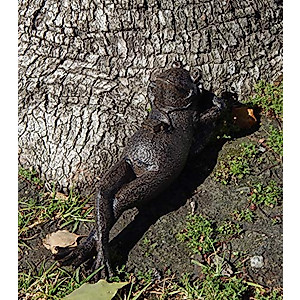 Bellaa 25686 Napping Frog Statue Relax Resting Meditating Zen Garden Buddha Sculpture Yoga Contented Talisman Gift Feng Shui Vastu Figurine