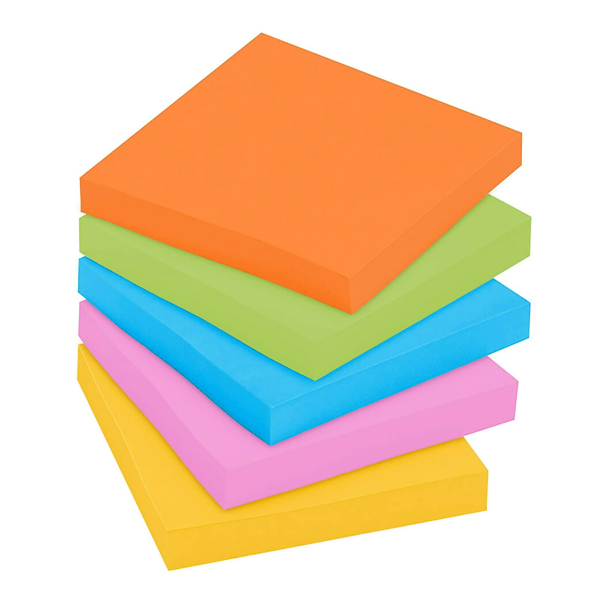 Post-it Super Sticky Notes, 3x3 in, 24 Pads, 2x the Sticking Power, Energy Boost, Bright Colors (Orange, Pink, Blue, Green),Recyclable (654-6SSAU)