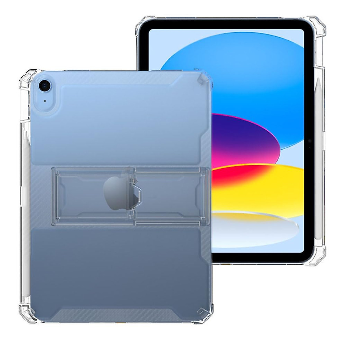 SFFINE Clear Case for New iPad 10th Generation 10.9-inch 2022,Slim Soft Flexible Lightweight TPU Gel Silicone Case Cover Skin with Pencil Holder for iPad 10.9" 10th Gen 2022 (Clear Stand)