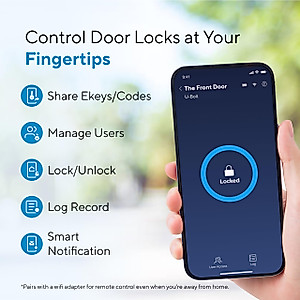Smart Lock, ULTRALOQ U-Bolt 5-in-1 Keyless Entry Door Lock with Smartphone, Bluetooth, Keypad, Auto Unlock, Smart Door Lock, Smart Deadbolt, Front Door Lock, ANSI Grade 1 Certified - Black