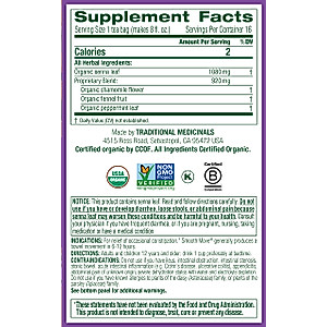 Traditional Medicinals Smooth Move Senna Herbal Stimulant Laxative Tea, Chamomile, Net WT 1.13oz (Pack - 2)