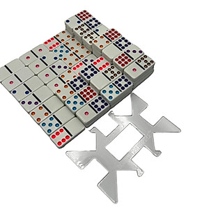 University Games | ChickenFoot Double 9 Color Dot Professional Size Dominoes for 1 to 8 Players Ages 6 and up