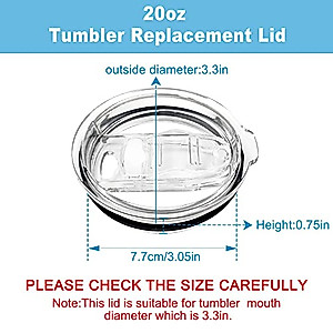 XccMe 20oz Tumbler Replacement Lids,2 Pack Spill Proof Splash Resistant Covers,Replacement Classic Stainless Steel Tumblers lids fit for YETI Rambler,Atlin, Juro, SUNWILL, Umite Chef and More
