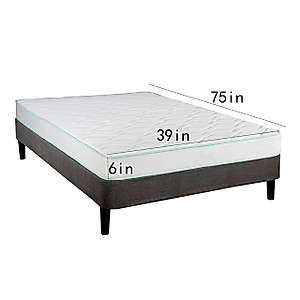 RIDFY Twin Mattress, Twin Memory Foam Mattress, Bed in a Box, 6" Medium Innerspring Hybrid Mattress, Kids Mattress for Bunk Bed, Pressure Relief, CertiPUR-US Certified