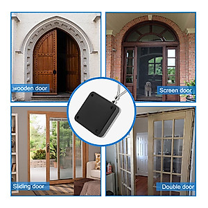 Rierdge 800g Set of 2 Punch-Free Automatic Sensor Door Closer, Multifunctional Drawstring Auto Door Closer for Residential Commercial Bedroom Room Storm (2 Pcs Black)