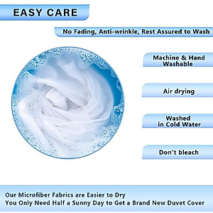 Duvet Cover California King Size blue pattern Bedding Sets 3 Pieces for Teens Adults, Duvet Cover with Zipper Closure Soft Breathable Microfiber Comforter Cover 104"x 98" + 2 Pillow Shams 20"x 36"