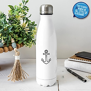 FashionTats Black Line Art Anchor Temporary Tattoos | Large & Mini Sizes Included | Pack of 15 | MADE IN THE USA | Skin Safe | Removable