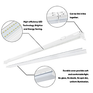 AntLux 8FT LED Shop Light 110W LED Strip Lights, 1-10V Dimmable, 12000 Lumens, 5000K, 8 Foot LED Linear Light Fixture for Warehouse Garage Workshop Supermarket, 8’ Fluorescent Tube Replacement, 2 Pack