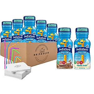 Pediasure Immune Support Kids Protein Shake Grow (8 Fl Oz 6 Pack) Vanilla and Chocolate