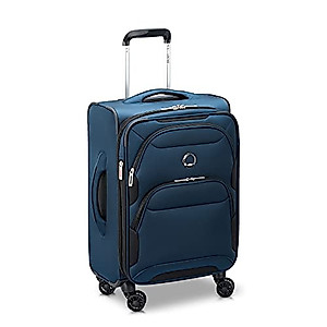 DELSEY Paris Sky Max 2.0 Softside Expandable Luggage with Spinner Wheels, Blue, Carry-on 21 Inch