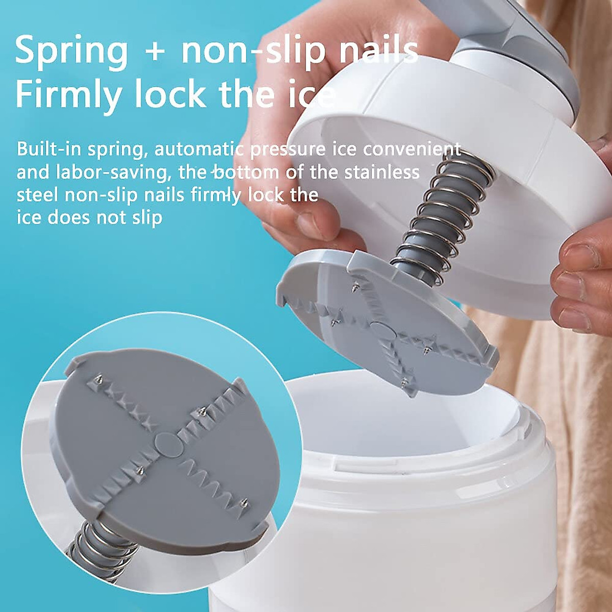 KALPAGA Manual Ice Crusher Machine Portable Ice Shaver and Snow Cone Machine with 2 Ice Cube Trays, Ice Crusher and Shaved Ice Machines