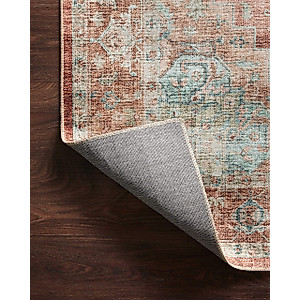 Loloi II Heidi Collection HEI-01 Terracotta/Aqua 6'-0" x 9'-0" Area Rug