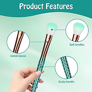 Makeup Brush Set 11Pcs Eye Makeup Brushes, Eyeshadow Concealer Eyeliner Brow Blending Brush Tool