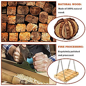 Sofier Hamster Chew Toys Set Natural Wooden Hamster Toys and Accessories for Cage Guinea Pig Chew Toys for Teeth Small Animal Toys Syrian Hamster Rats Chinchillas Gerbils Hamster Swing Seesaw