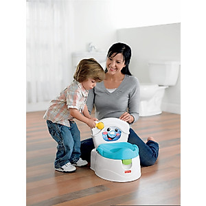 Fisher-Price Toddler Toilet Learn-to-Flush Potty Training Seat with Lights Sounds Phrases and Removable Potty Ring