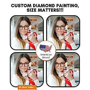 Custom Diamond Painting Kits for Adults 5D DIY - Made in USA - Personalized Diamond Art, Customized Diamond Dotz Kits, Rhinestone Painting , Paint with Diamonds, Square Drill(9.8 INCH / 25 CM)