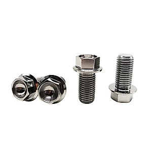 Rison Titanium Bolts Titanium Flanged Hex Head Bolt M6x1.0x12mm 6AL4V Aerospace Grade Ti Bolt Original Color Titanium Bolt for Motorcycle Car Modification Pack of 5