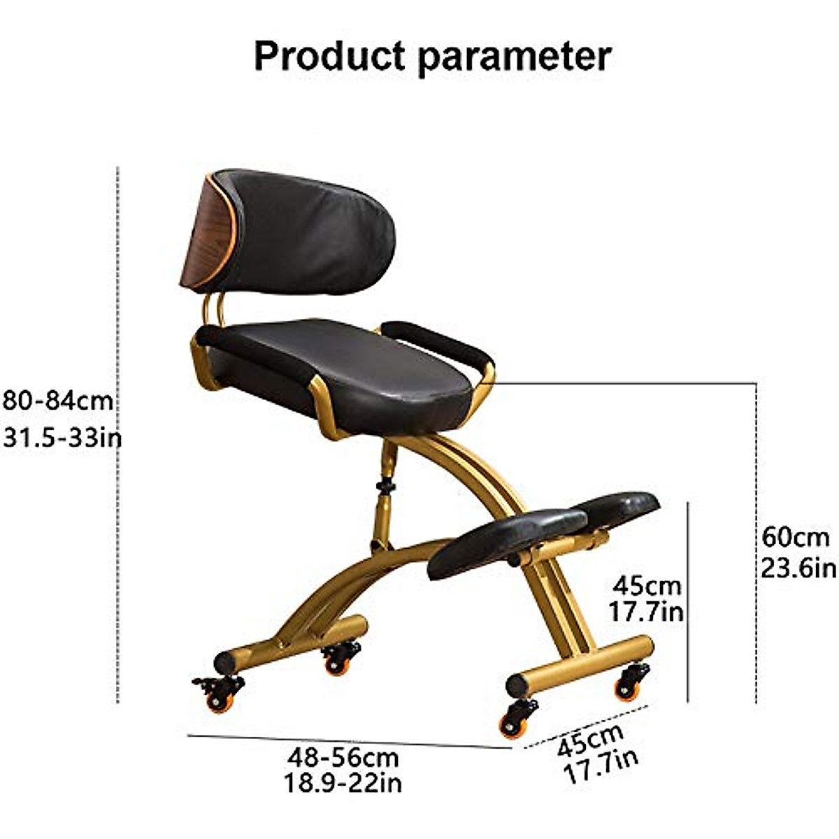 Rolling Kneeling Chair with Back Support, Ergonomic Adjustable Stool for Improve Your Posture with Faux Leather Knees Cushions and Flexible Casters for Home Office,Green