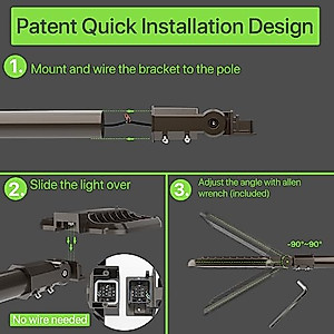 Glitgate 300W LED Parking Lot Light, 45000LM 5000K Adjustable Slip Fitter Mount Street Light with Dusk to Dawn Photocell, 100-277V IP65 Waterproof Commercial Area Lighting