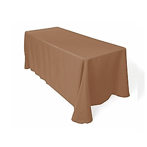 Runner Linens Factory Rectangular Polyester Tablecloth 90x132 Inches (Taupe)