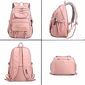 ROER Univeristy Bookbag copmuter Daypack Backpack Outdoor Bag Waterproof Travel Notebook College Backpack for woman (Pink)