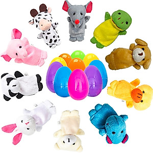 Easter Eggs Basket Stuffers 2.76'' Finger Puppet for Theme Party Favor, Egg Hunt Filler, Goodie Bag Fillers, Classroom Prize Supplies 10 Pack