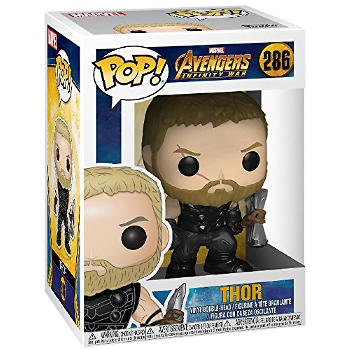 POP Marvel: Avengers Infinity War - Thor Funko Pop Vinyl Figure (Bundled with Compatible Pop Box Protector Case), Multicolored, 3.75 inches