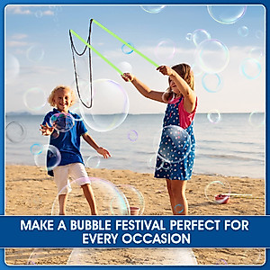 Meooeck Giant Bubble Wands Big Bubble Maker for Outdoor Bubble Toys for Adults Boys Girls Birthday Party Favors Lawn Park Beach Summer Birthday Party Favors Outdoor Activities(16 Pcs)